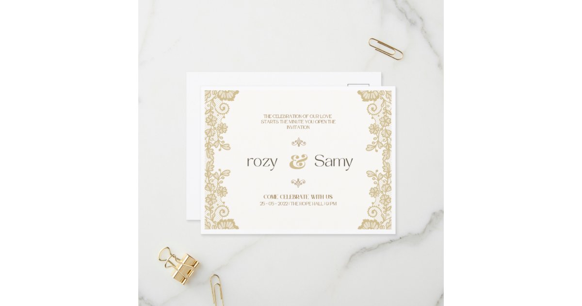 wedding invition invitation postcard | Zazzle
