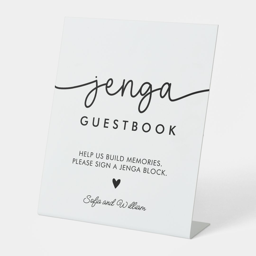 Wedding Jenga Guest Book Sign | Zazzle