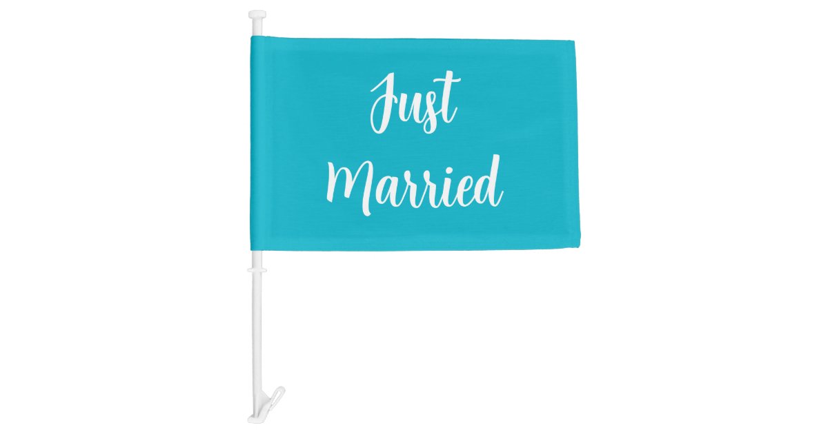 Wedding Just Married Car Flag | Zazzle