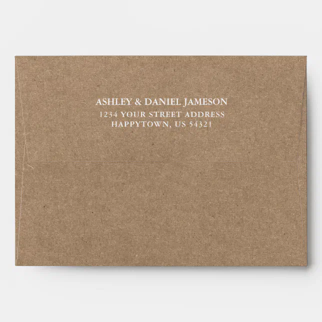 Wedding Kraft Style Return Address Envelope | Zazzle