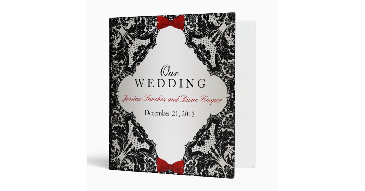 Wedding Lace and Bow Binder | Zazzle