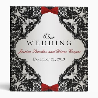 Wedding Lace and Bow Binder | Zazzle