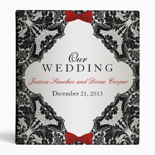 Wedding Lace and Bow Binder | Zazzle