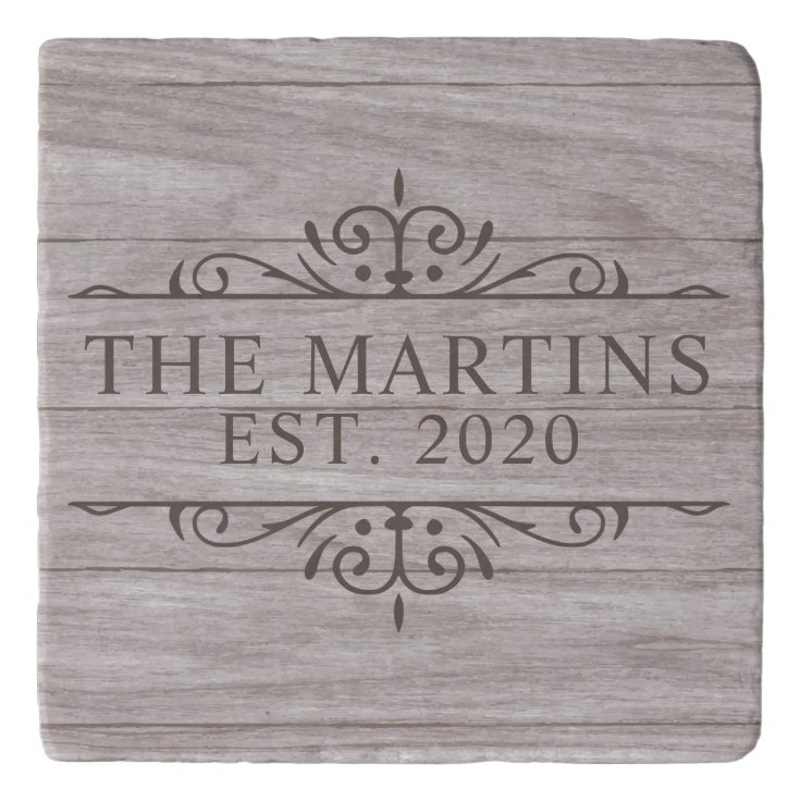 Wedding Last Name Newlywed Gift Trivet | Zazzle