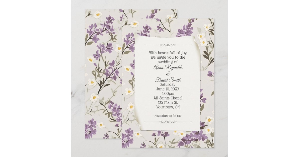 Wedding Lilacs Design Invitation | Zazzle
