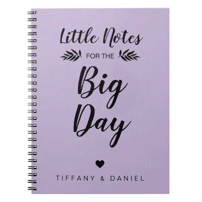 Wedding | Little Note Big Day | Personalized Notebook | Zazzle