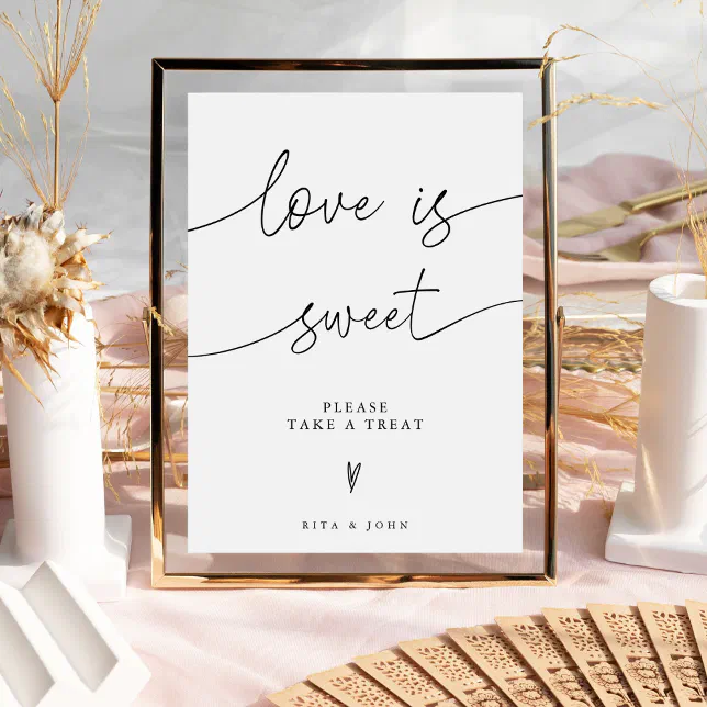 Wedding Love is Sweet Candy Buffet Dessert Sign | Zazzle
