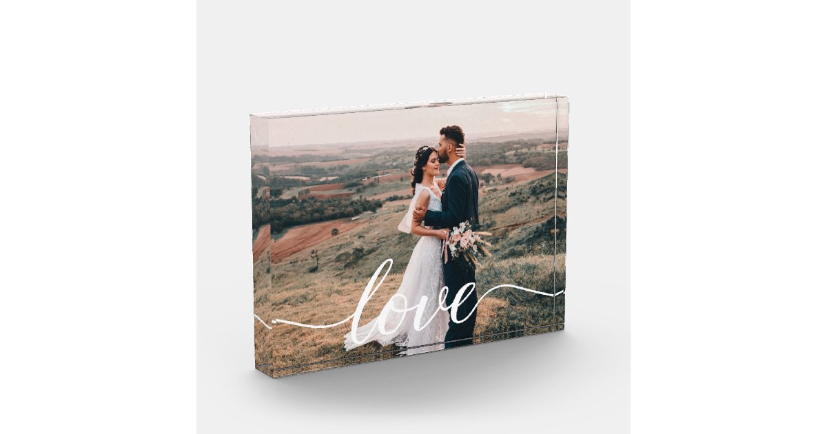 Wedding Love Script Personalized Photo Gift | Zazzle