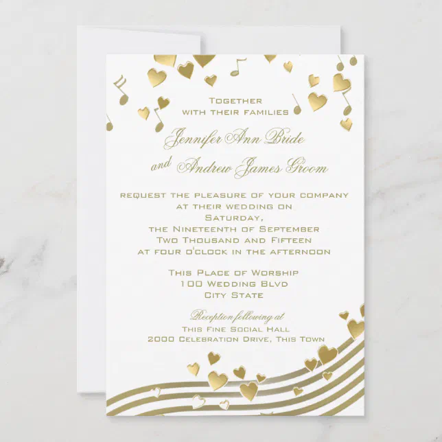 Wedding Love Song Invitation | Zazzle