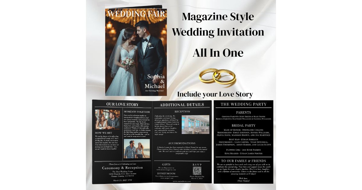 Wedding Magazine Cover Invitation | Zazzle