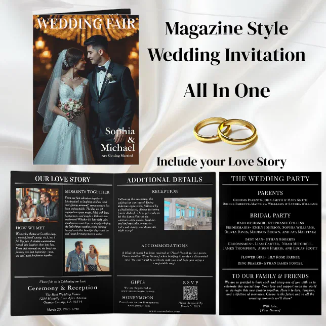 Wedding Magazine Cover Invitation | Zazzle