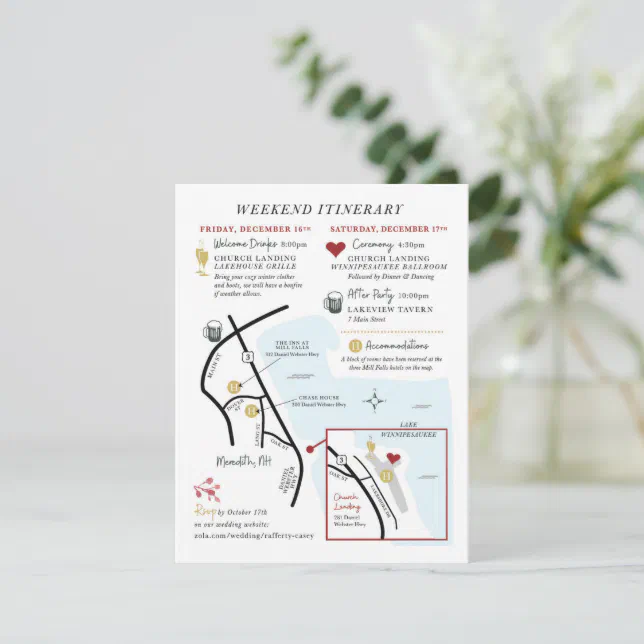 Wedding Map Enclosure Card - Custom Design JULIA | Zazzle