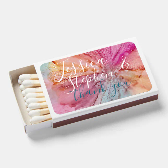Wedding Matchbook Fluid Flowers Matchboxes | Zazzle