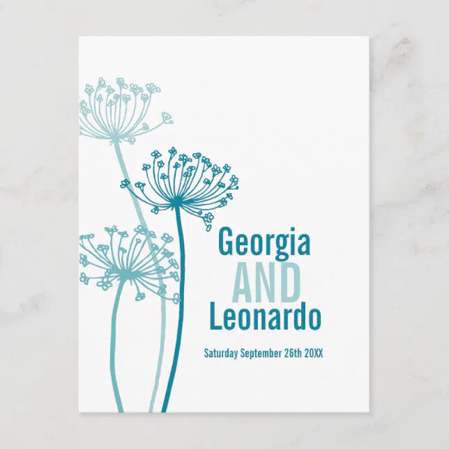 Wedding meal preference chervil graphic flower enclosure card | Zazzle