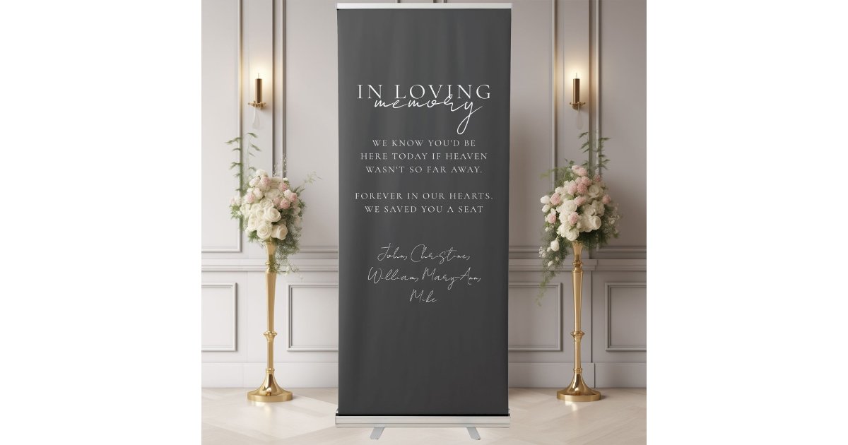 Wedding, Memorial, Black, Retractable Banner | Zazzle