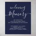 Wedding Memorial Navy Blue In Loving Memory Poster | Zazzle