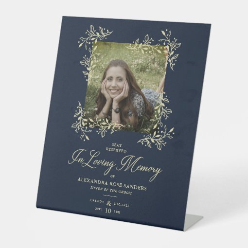 Wedding Memorial Table Hand Lettered Flourish Pedestal Sign | Zazzle