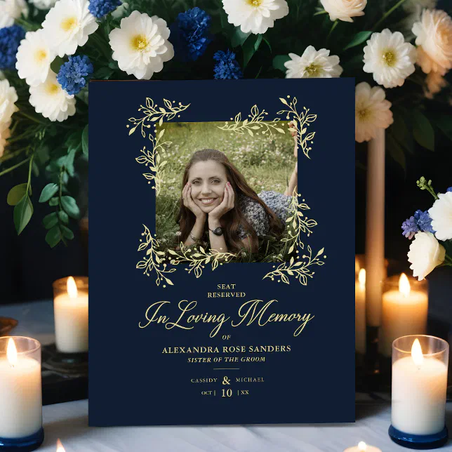 Wedding Memorial Table Hand Lettered Flourish Pedestal Sign | Zazzle