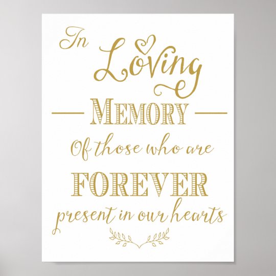Wedding Memorial table In memory print | Zazzle.com