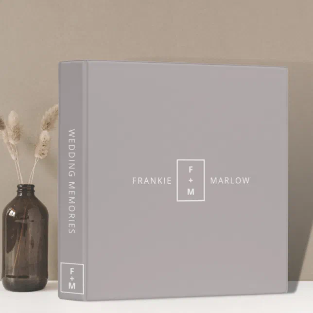 Wedding Memories Monogram Elegant Minimal Modern 3 Ring Binder | Zazzle