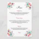 Wedding Menu Card | Zazzle