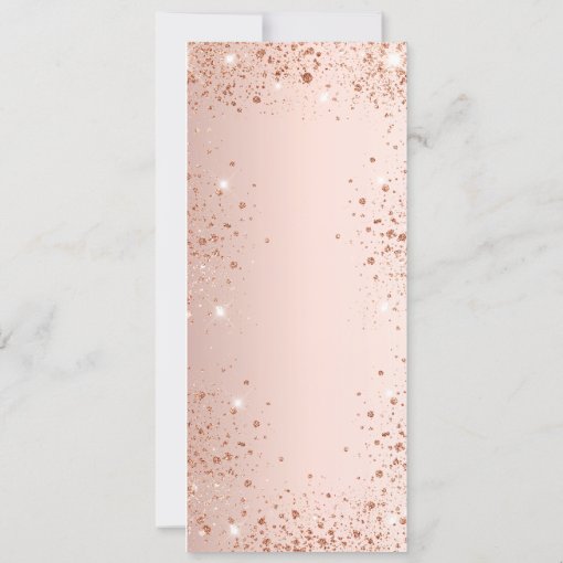 Wedding Menu rose gold glitter sparkles card | Zazzle
