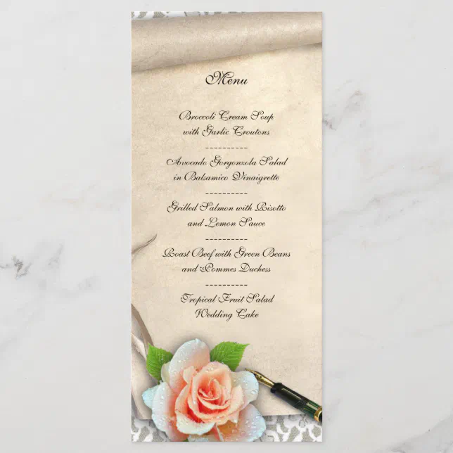 Wedding Menu Scroll | Zazzle
