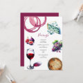Wedding Menus Wine & Cheese Tasting Invitation | Zazzle