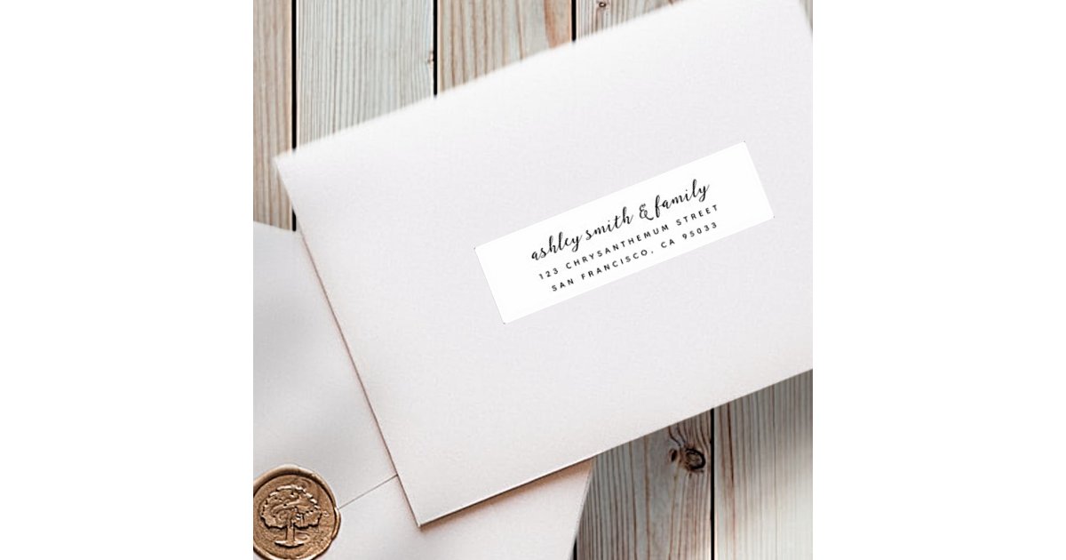 Wedding Modern Elegant Chic Guest Names & Address Sticker | Zazzle