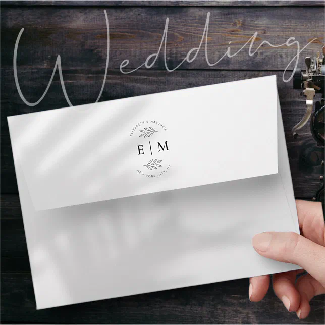 Wedding Modern Minimalist Elegant Chic Envelope | Zazzle