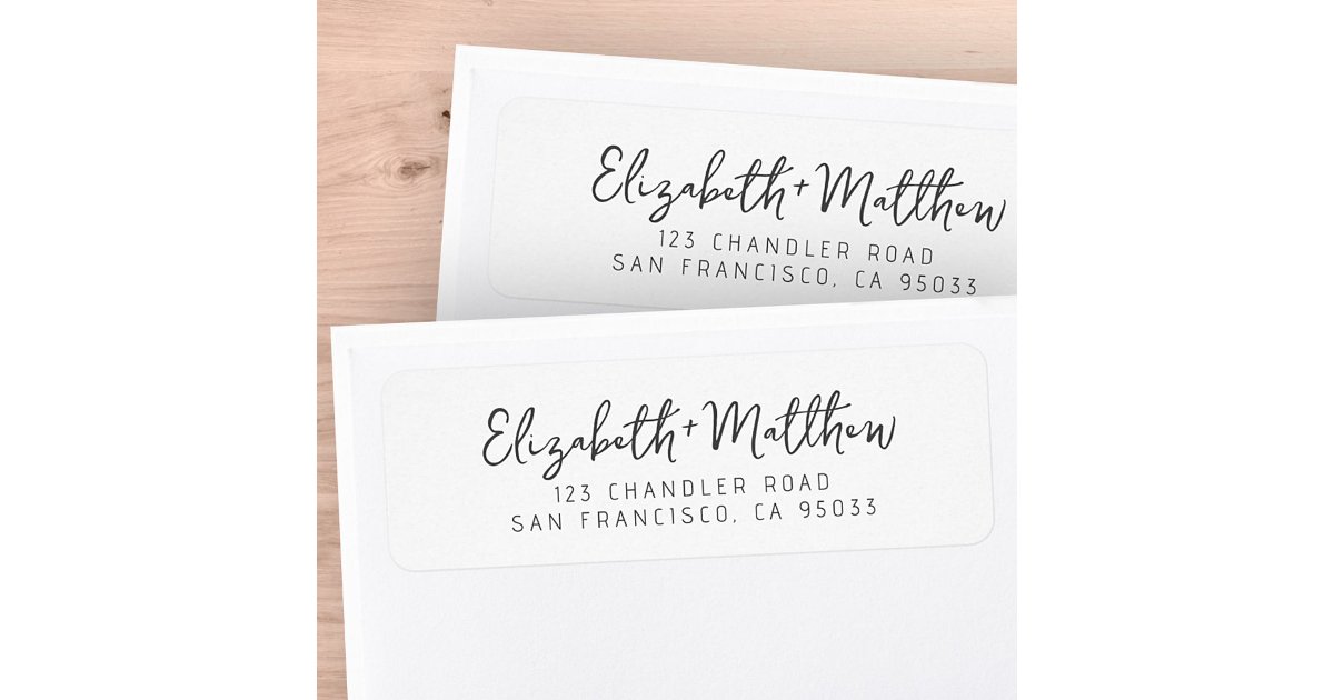 Wedding Modern Script Elegant Chic Return Address Label | Zazzle