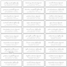 Wedding Modern Simple Black and White Guest Names Sticker | Zazzle