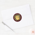 Wedding Monogram Crest Gold Classic Round Sticker | Zazzle