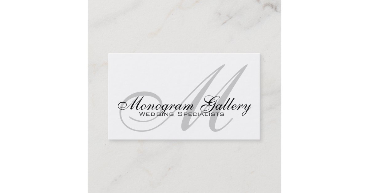 Wedding Monogram Customizable Business Card | Zazzle