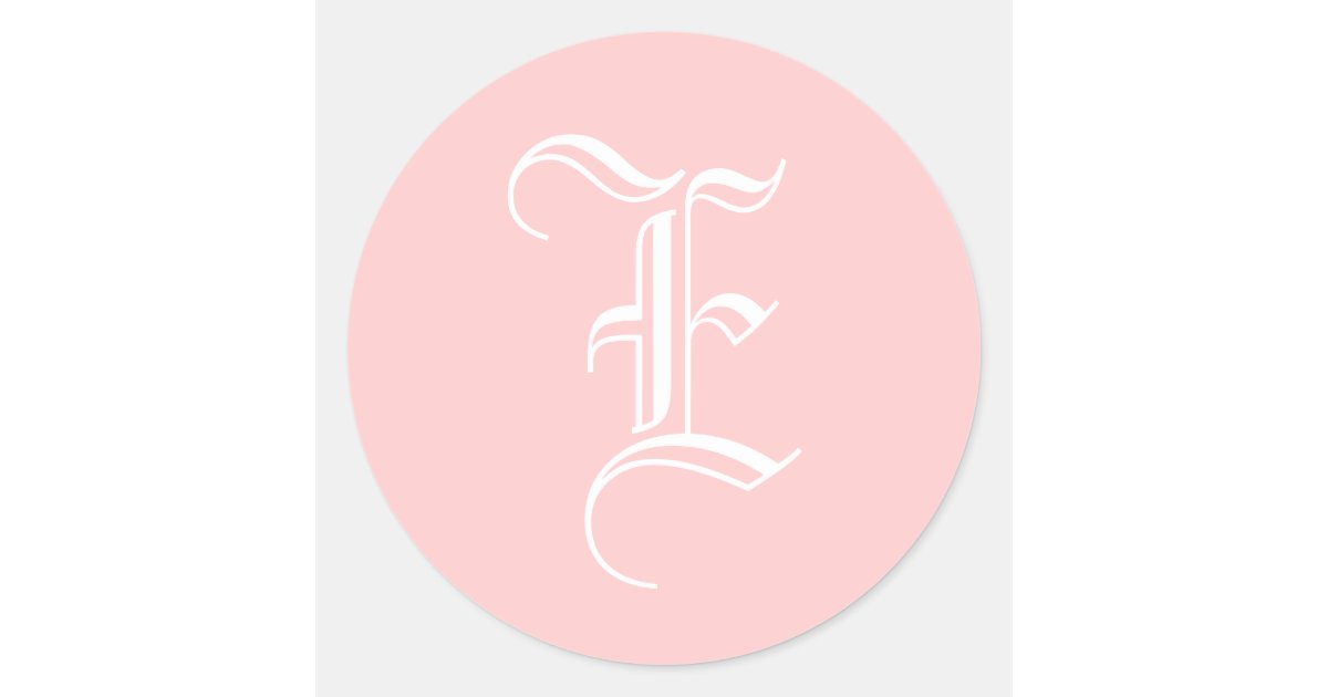 Wedding Monogram E Sticker Old English Style Pink | Zazzle