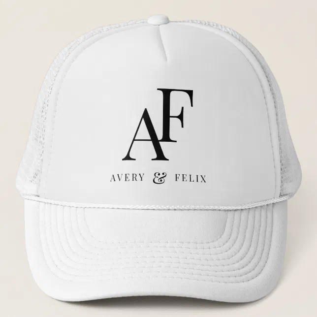 Wedding Monogram Elegant Simple Minimalist Trucker Hat | Zazzle