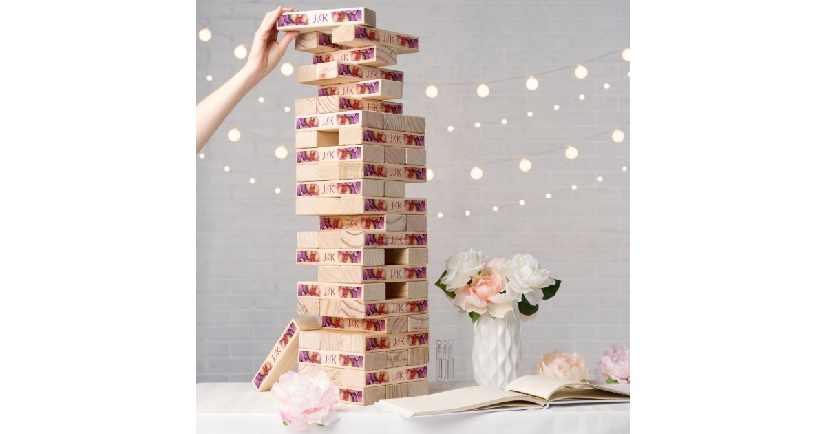 Wedding Monogram Giant Topple Tower | Zazzle