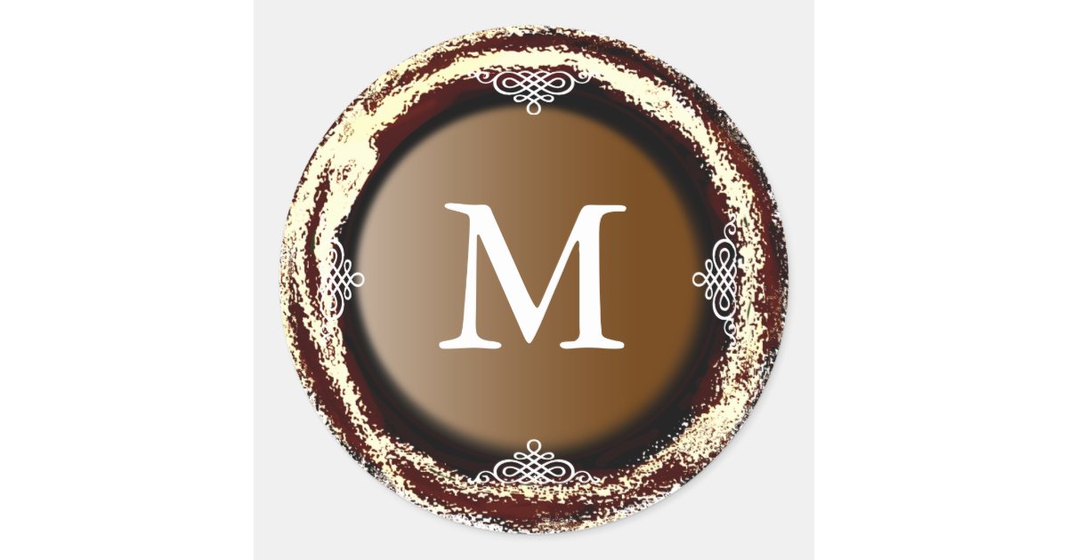 Wedding Monogram Gold Sticker Foil | Zazzle