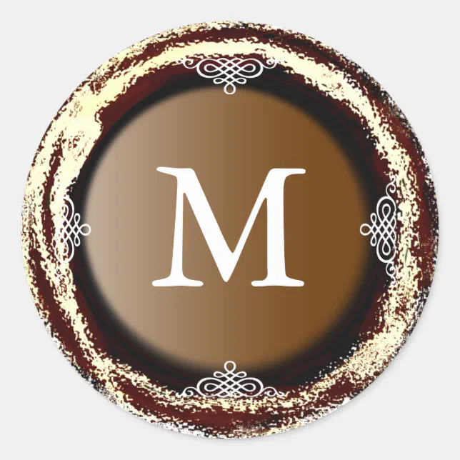 Wedding Monogram Gold Sticker Foil | Zazzle