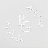 wedding monogram greenery embosser | Zazzle