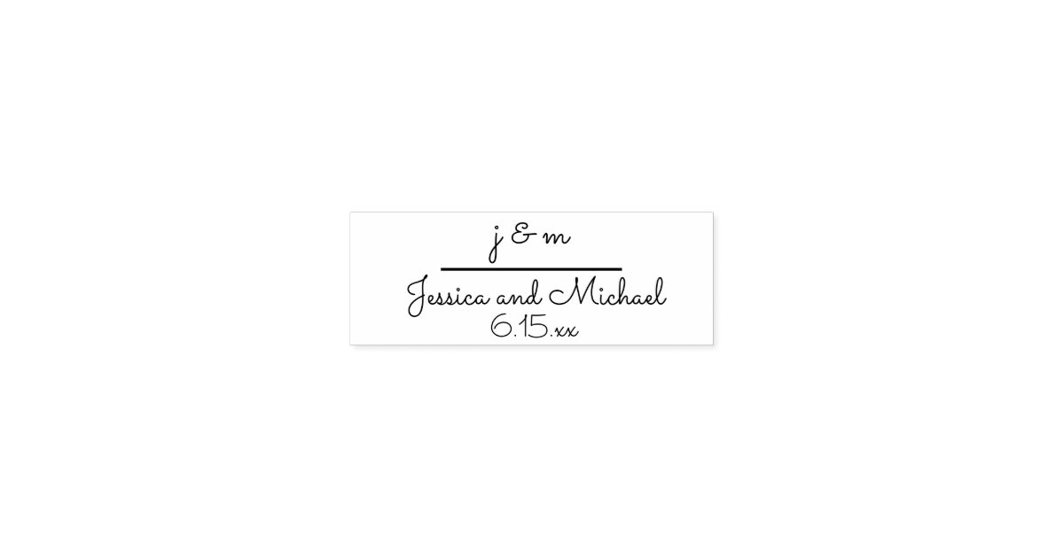 Wedding Monogram Names Initials Date Self-inking Stamp | Zazzle