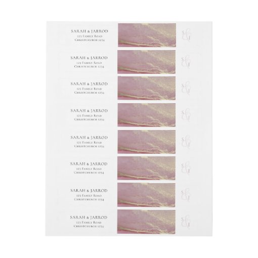 Wedding Monogram Return Address Wrap Around Label | Zazzle