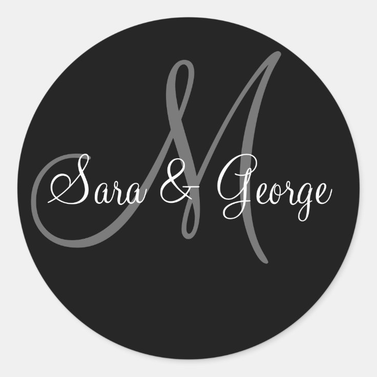 Wedding Monogram stickers | Zazzle
