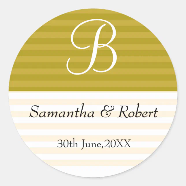 Wedding Monogram Stickers | Zazzle