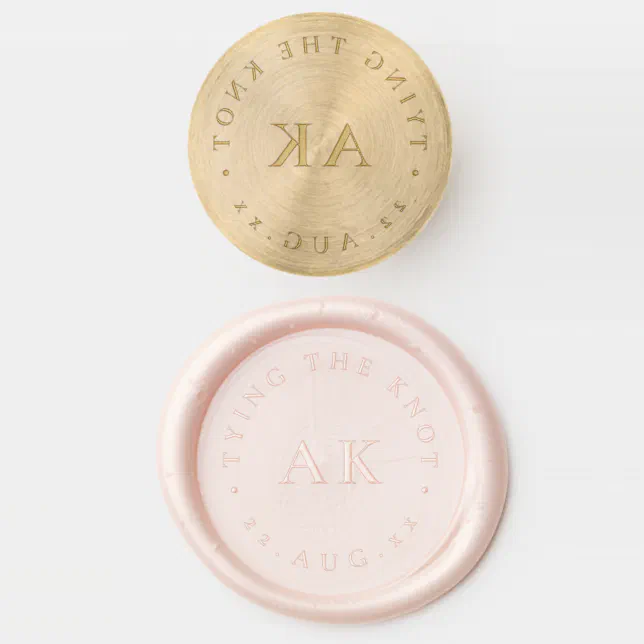 Wedding Monogram with Date Wax Seal Stamp | Zazzle