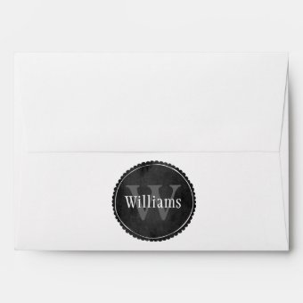 Wedding Monogram With Ruby Red Glitter Pattern Envelope | Zazzle