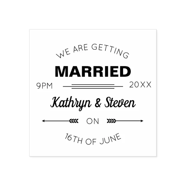 Wedding Monograms. Getting Married Typography. Rubber Stamp | Zazzle