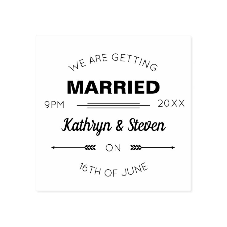 Wedding Monograms. Getting Married Typography. Rubber Stamp | Zazzle