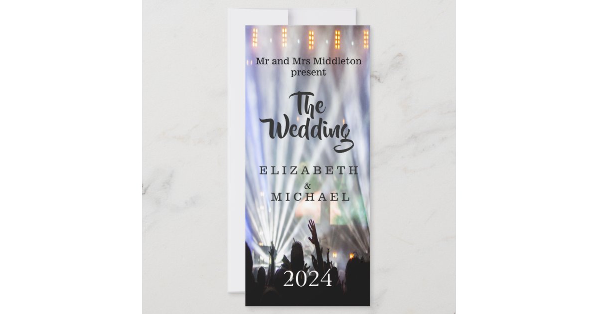Wedding Music Festival Bright Lights Invitation | Zazzle