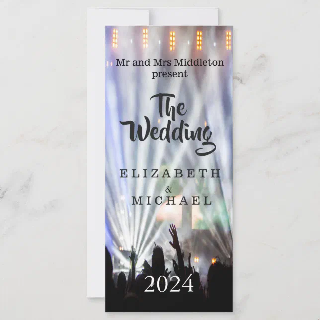 Wedding Music Festival Bright Lights Invitation | Zazzle